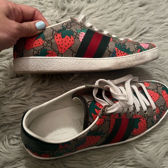 Gucci | Shoes | Gucci Strawberry Sneakers Limited Edition | Poshmark